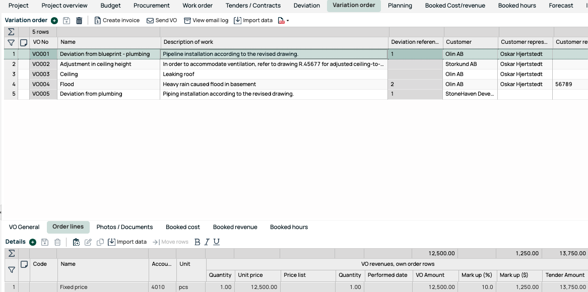 How to Work with Variation Orders (VO) in Next Project – Helpdesk