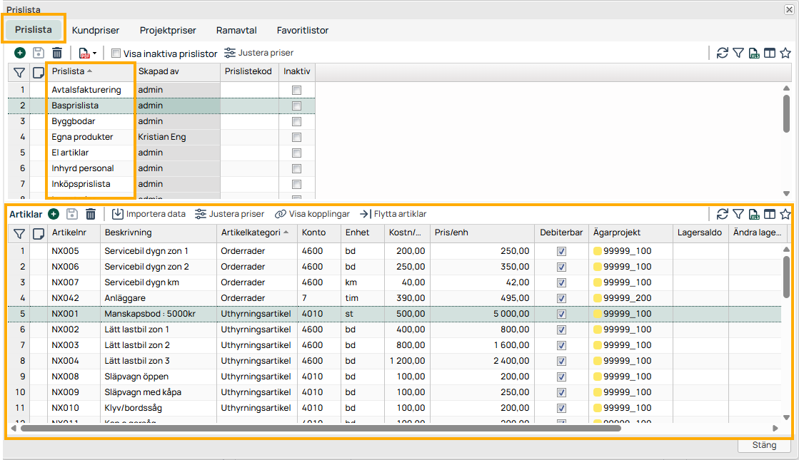 Create Price List in Next Project – Helpdesk
